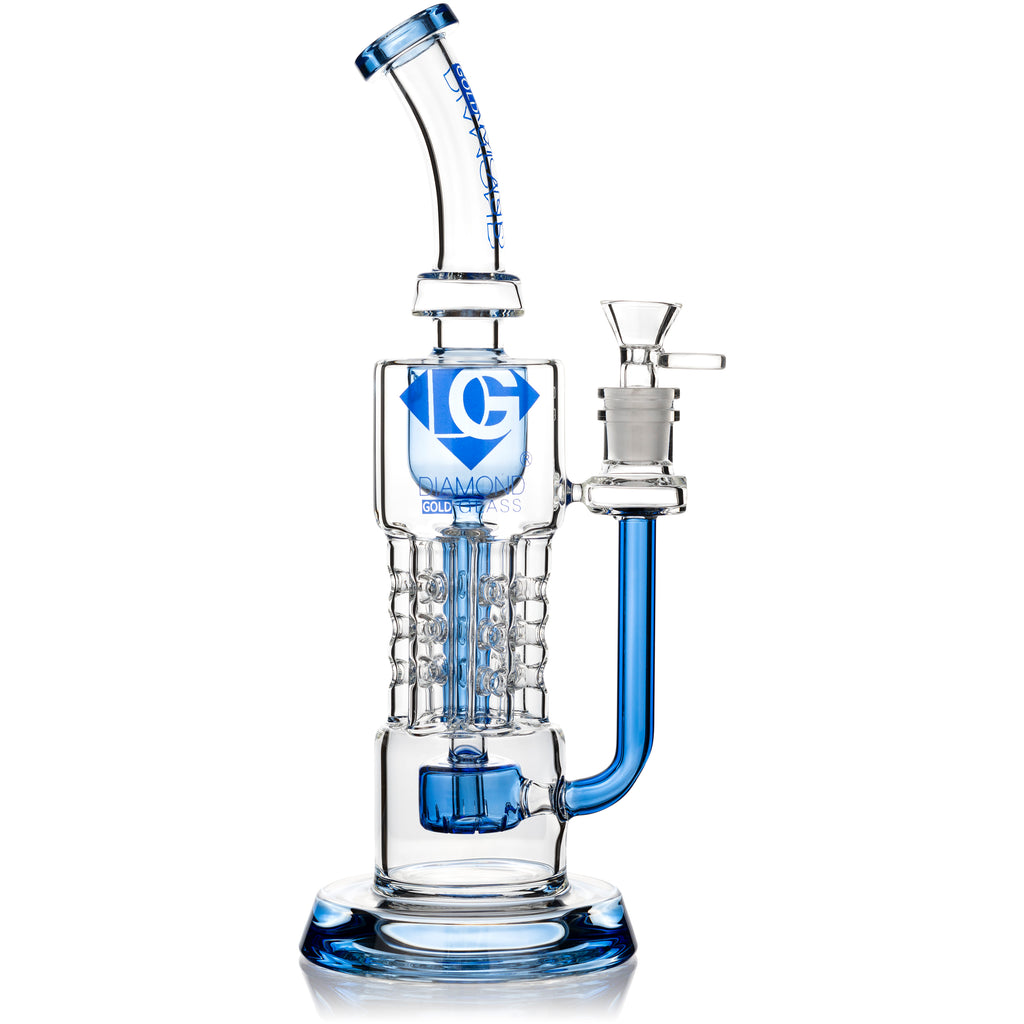 12” Incycler Swiss Pillar Perc Rig, by Diamond Glass (free banger incl ...