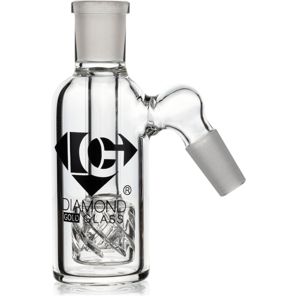 Ash Catcher w/ 14mm Joint, 45˚ Angle Reti Perc, by Diamond Glass – BKRY ...