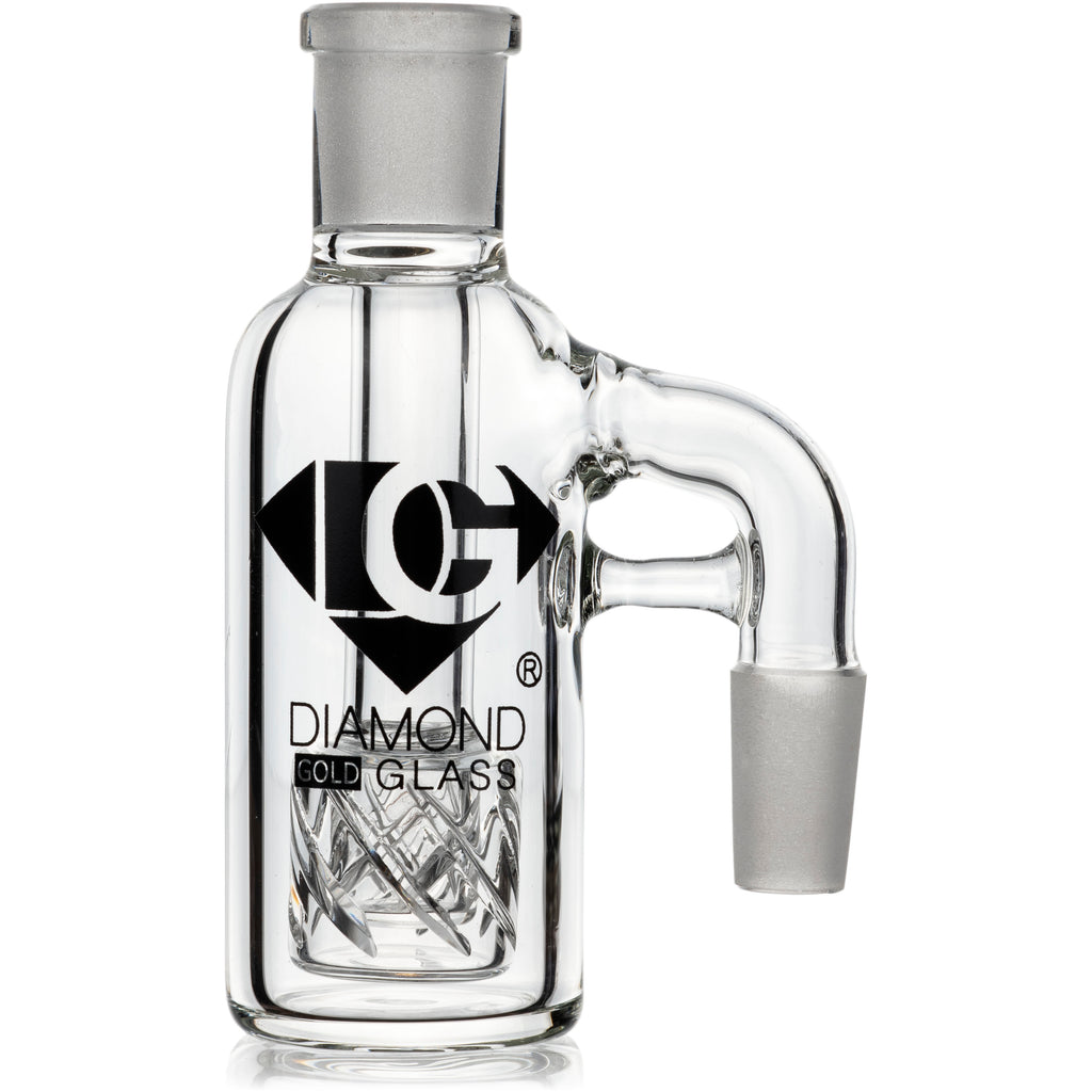 Ash Catcher w/ 14mm Joint, 90˚ Angle Reti Perc, by Diamond Glass – BKRY ...